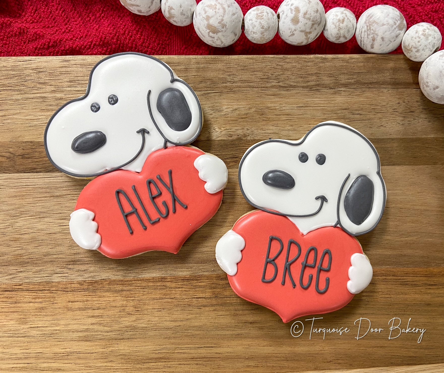Personalized Snoopy Valentine | Turquoise Door Bakery